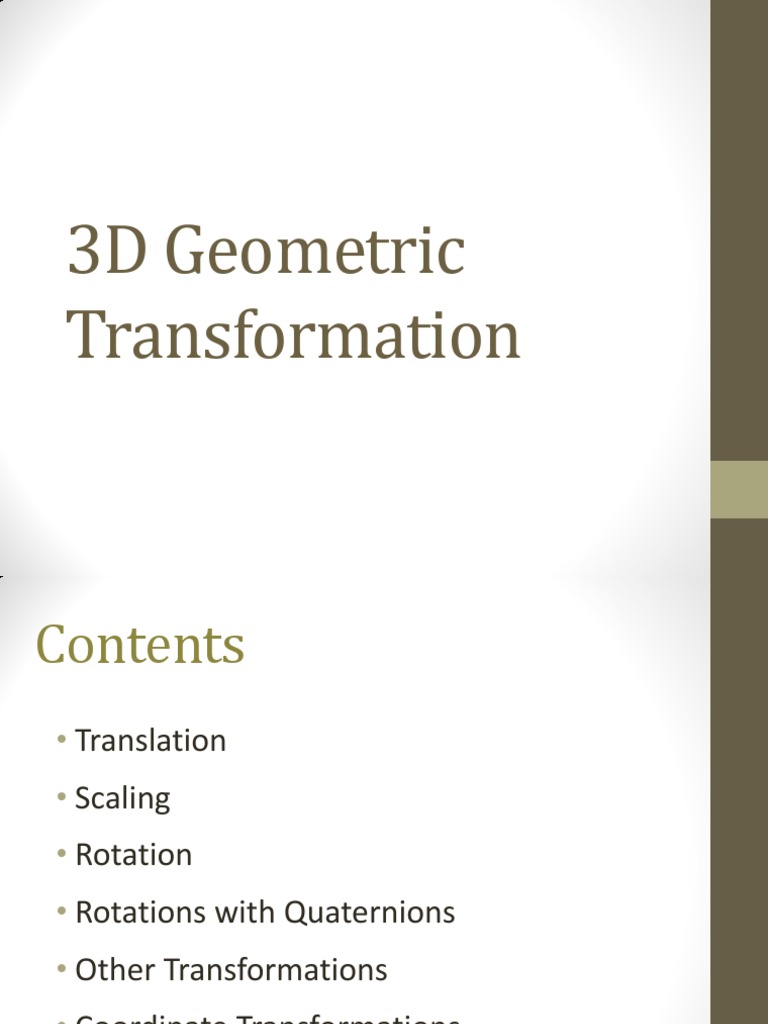 PPT | PDF | Cartesian Coordinate System | Rotation