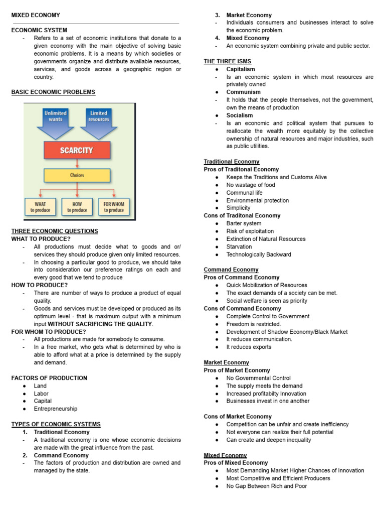 Mixed Economy | PDF | Economic System | Market (Economics)