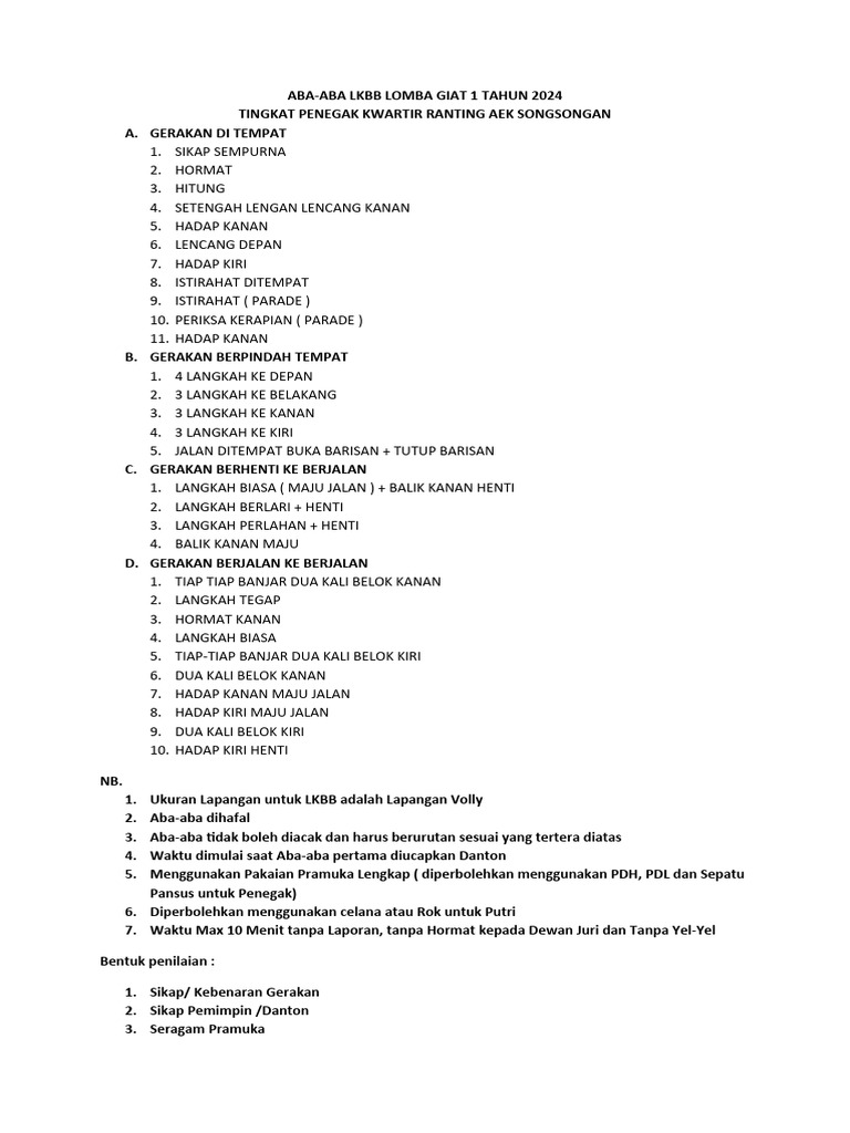 Aba-Aba LKBB Logat | PDF