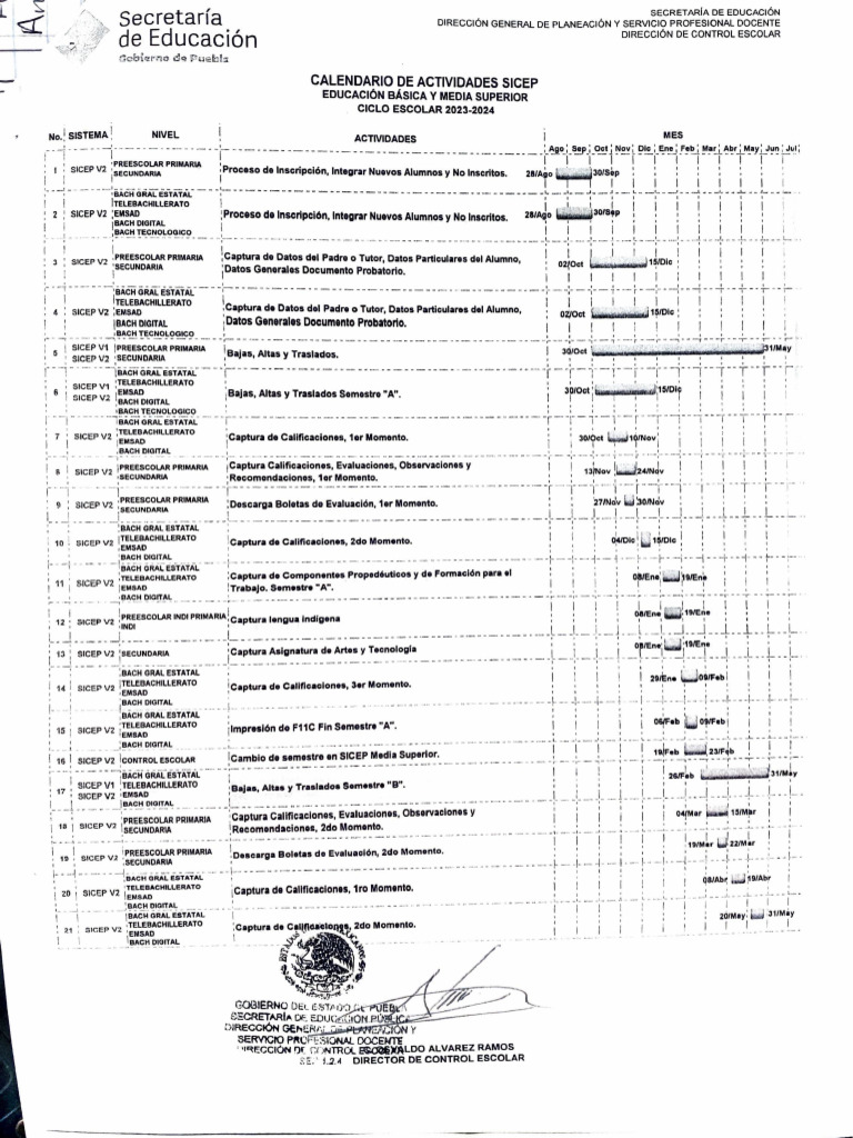 Calendario Sicep 23-24 | PDF