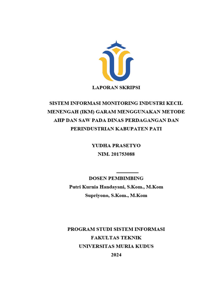 Laporan Skripsi Yudha Prasetyo BAB 1 2 3 4 - 21 Februari 2024 | PDF