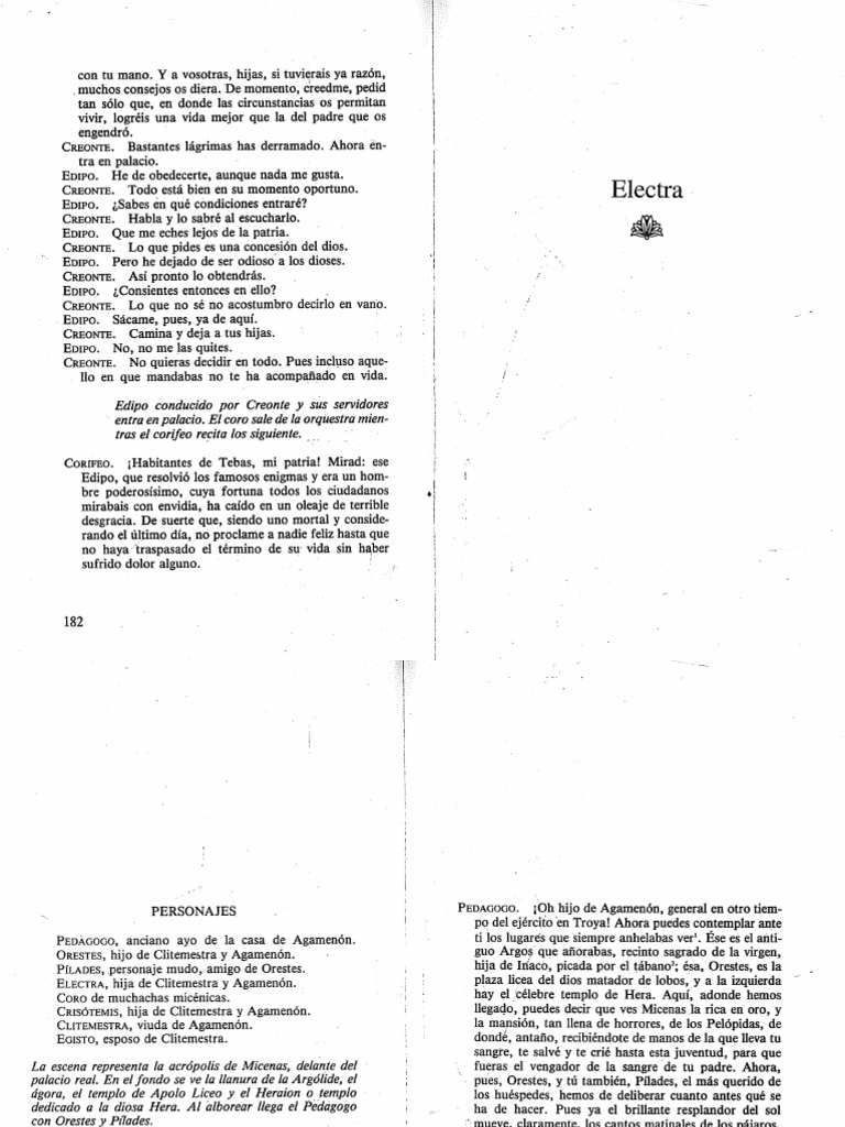 Electra - Sófocles | PDF