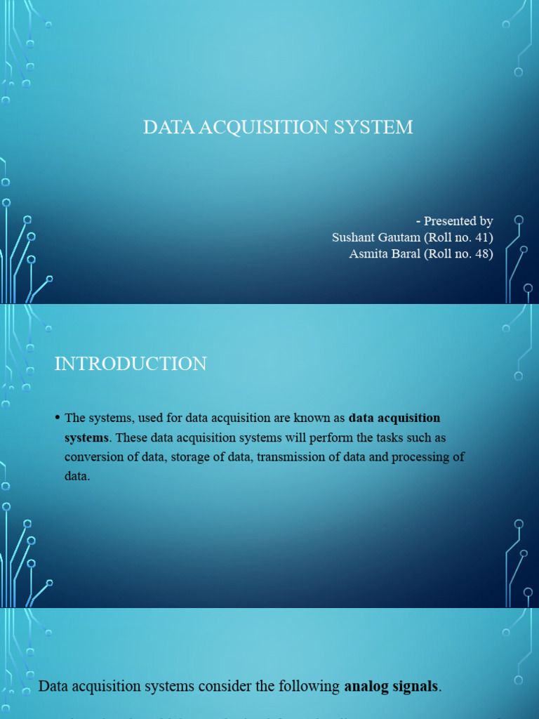 Data Acquisition System Instrumentation | PDF | Data Acquisition | Data