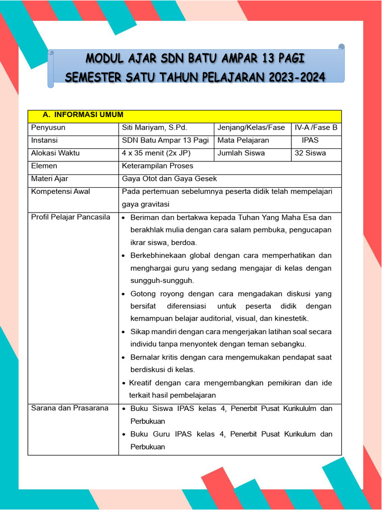 Modul Ajar Berdiferensiasi | PDF