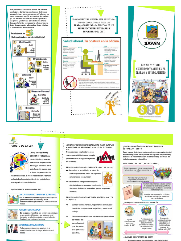 Triptico de Seguridad y Salud en El Trabajo | PDF | Seguridad y salud ...