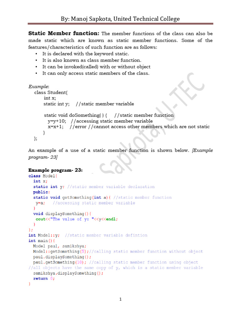 C_Note_Part2 | PDF | Class (Computer Programming) | Inheritance (Object Oriented Programming)