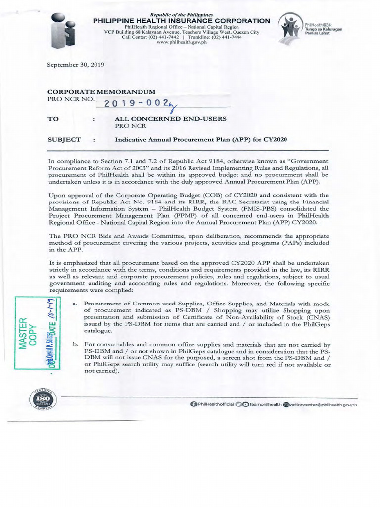 2020proncr IndicativeAPP | PDF | Metro Manila | Procurement