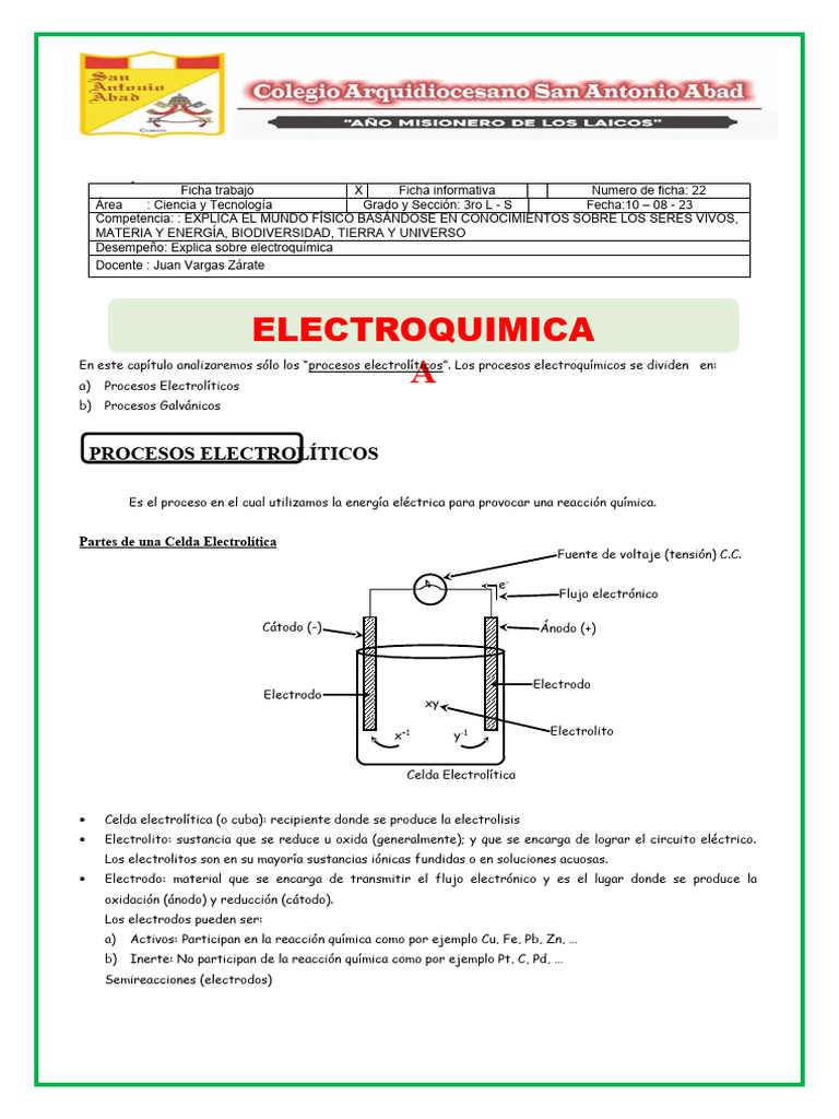 Electroquimica | PDF | Electrodo | Redox