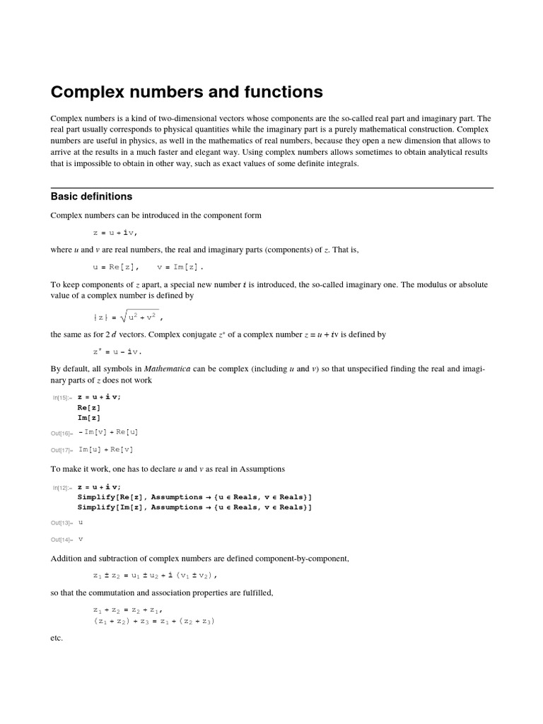 Mathematical Physics-12-Complex Numbers | PDF | Complex Number ...