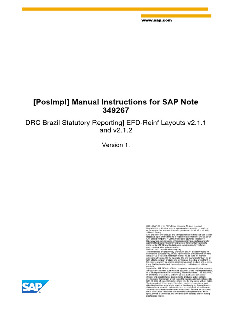 (PosImpl) Manual Instructions For SAP Note 349267 | PDF | Computing ...