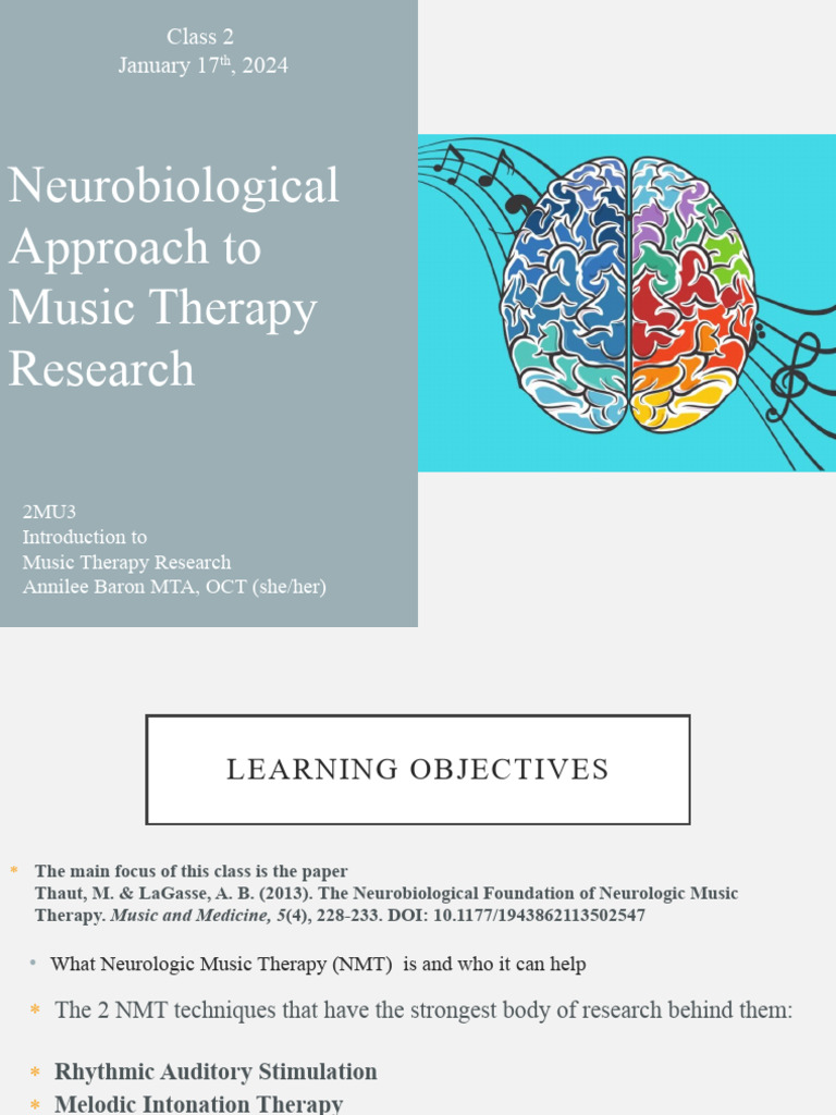 Neurobiological Music Therapy Overview | PDF | Physical Therapy | Speech