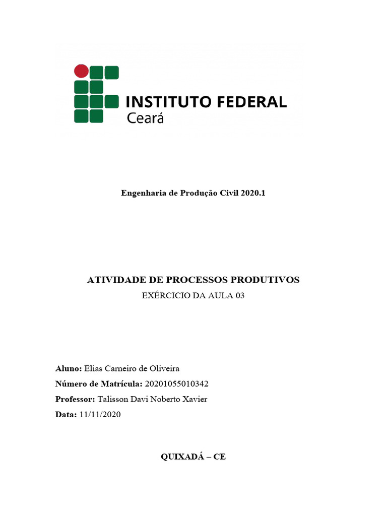 Atividade de Processos Produtivos 3 | PDF | Demanda | Psicologia