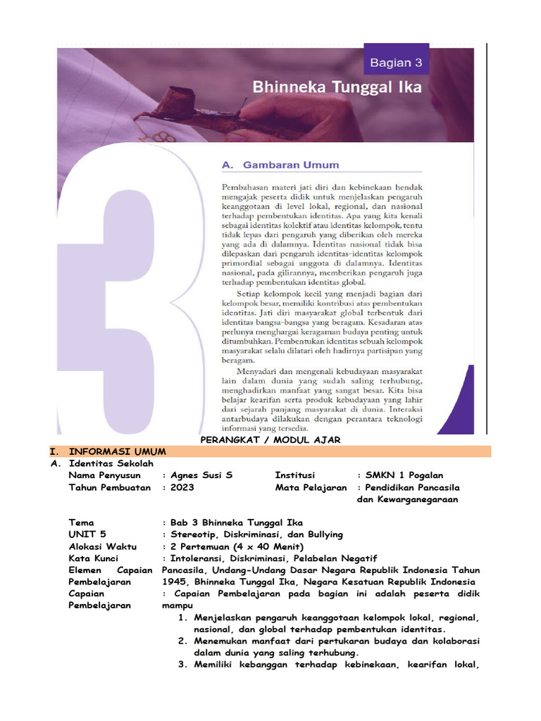 Modul Ajar Unit 5 Pertemuan 9-10 | PDF