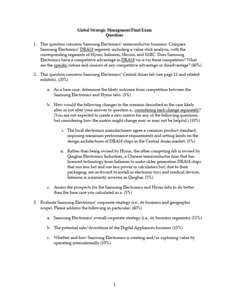 Samsung Exam | PDF | Random Access Memory | Samsung Electronics