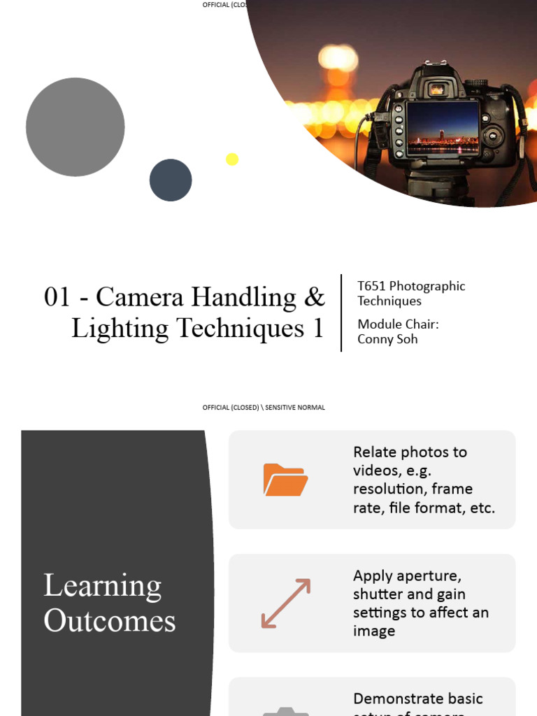 Camera & Lighting Techniques Guide | PDF | Camera | Tripod (Photography)