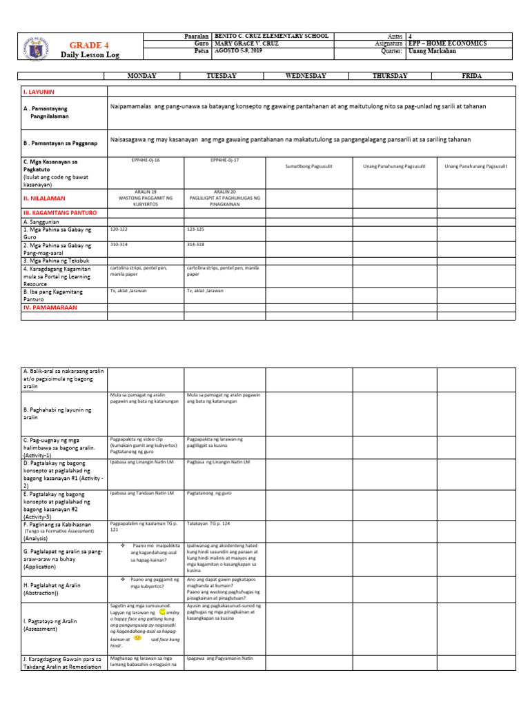 DLL - EPP - Wk. 10..HE | PDF