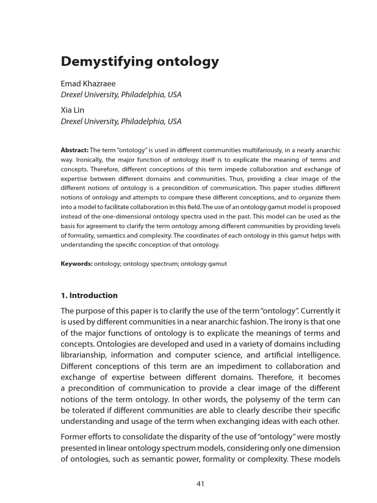 Demystifying Ontology | PDF | Ontology | Conceptual Model Demystifying Ontology | PDF | Ontology | Conceptual Model