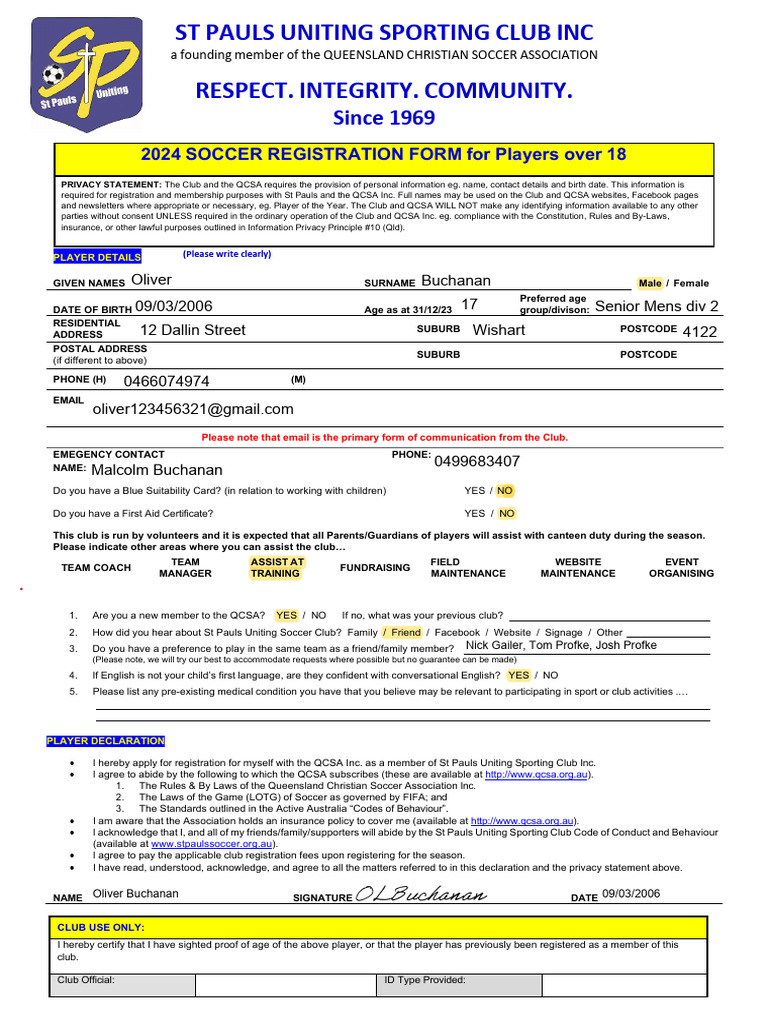 2024 Senior Registration Form | PDF | Government | Justice