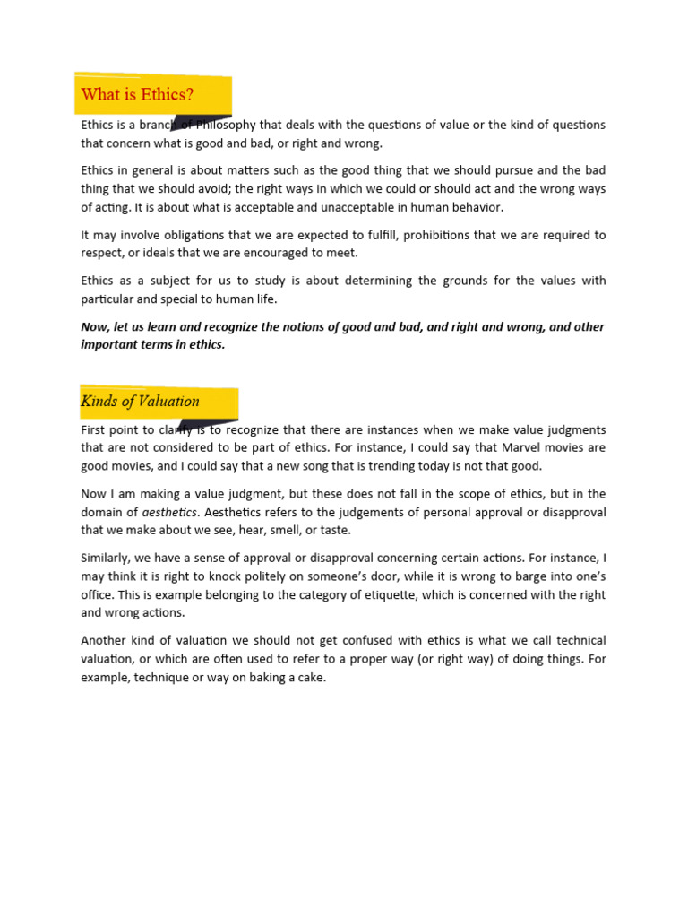 What Is Ethics | PDF | Morality | Aesthetics