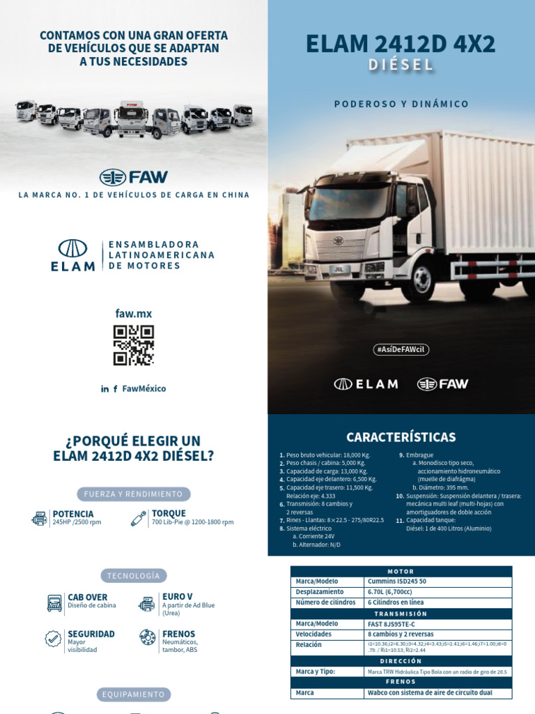 Camión Diésel ELAM: Potencia y Versatilidad | PDF | Vehículos de lujo | Vehículo de motor