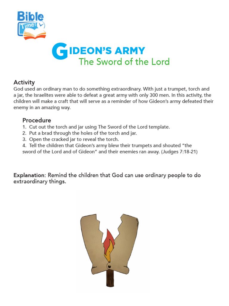 Free Activity Gideon's Army The Sword of The Lord | PDF