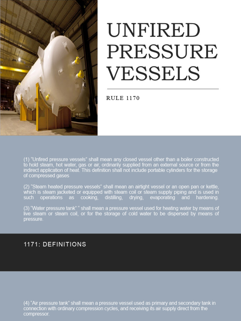 Unfired Pressure Vessel Regulations | PDF | Valve | Steam