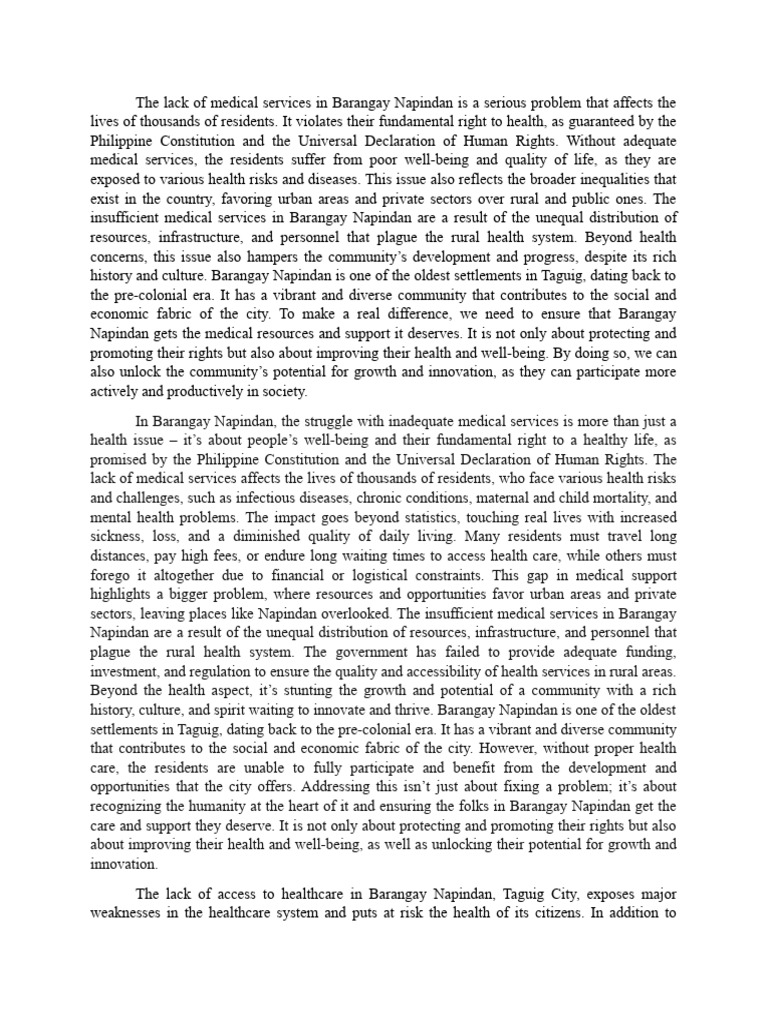 Final Position Paper Group 8 | PDF | Health Care | Health Equity