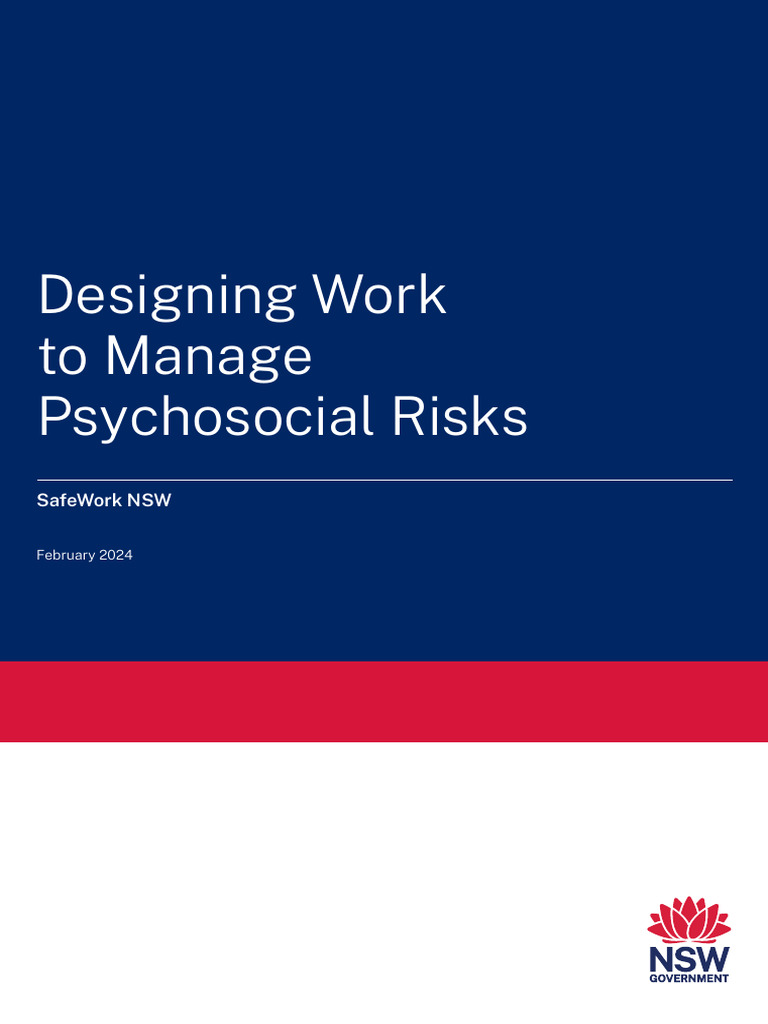 Designing Work To Manage Psychosocial Risks by NSW Government | PDF ...