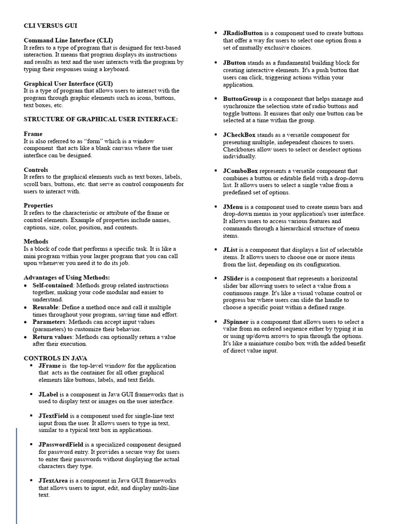 Java Gui1 Download Free Pdf Graphical User Interfaces Menu Computing