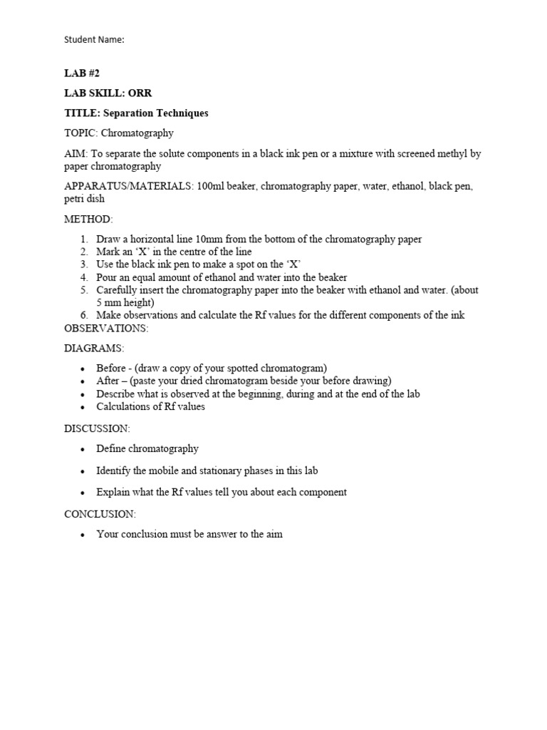 Black Ink Chromatography Experiment | PDF | Chromatography | Physical ...