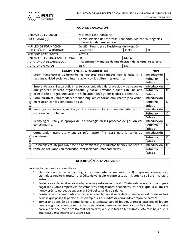 Proyecto de Curso C3 2023 | PDF | Crédito | Finanzas y dinero