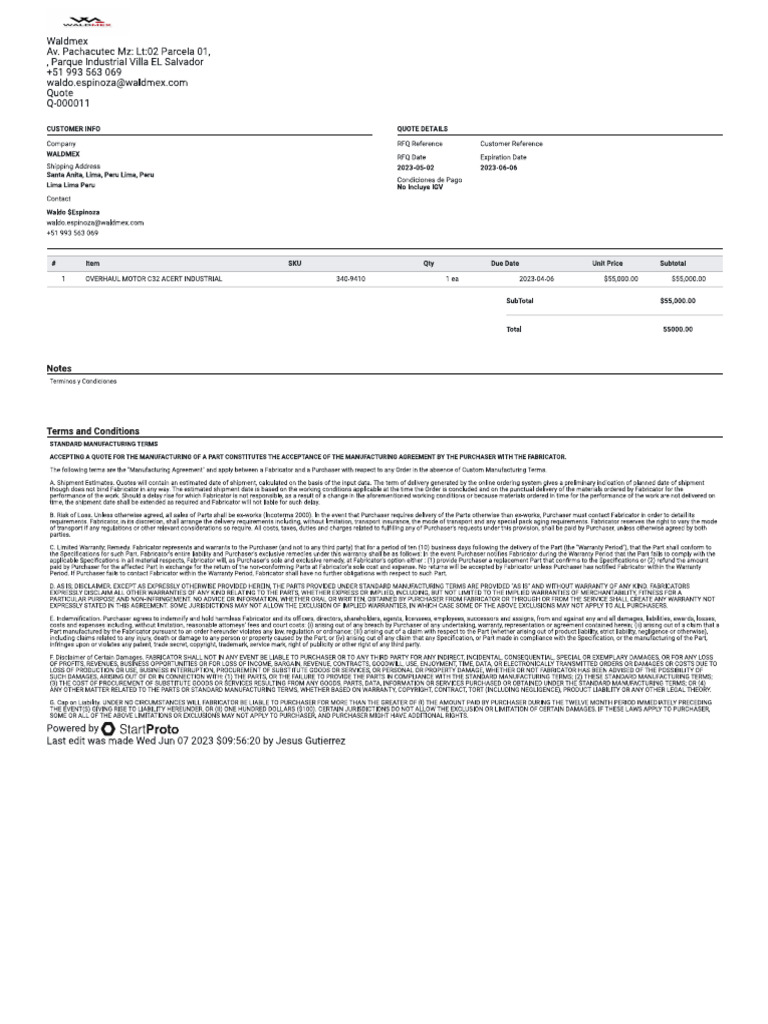 Print PDF Quote | PDF