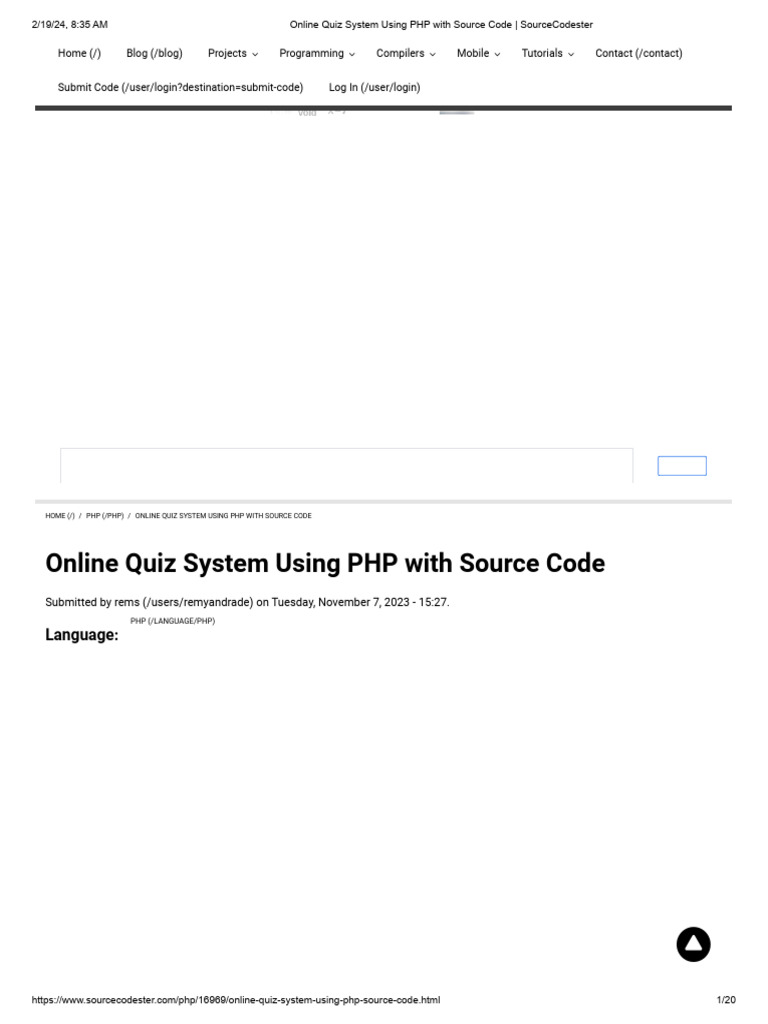 Online Quiz System Using PHP With Source Code - SourceCodester ... Online Quiz System Using PHP With Source Code - SourceCodester ...