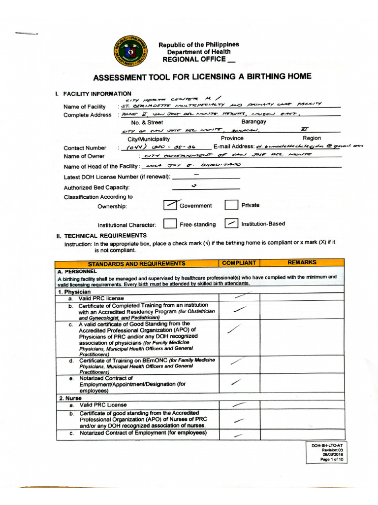 Birthing Facility Self Assessment Tool | PDF