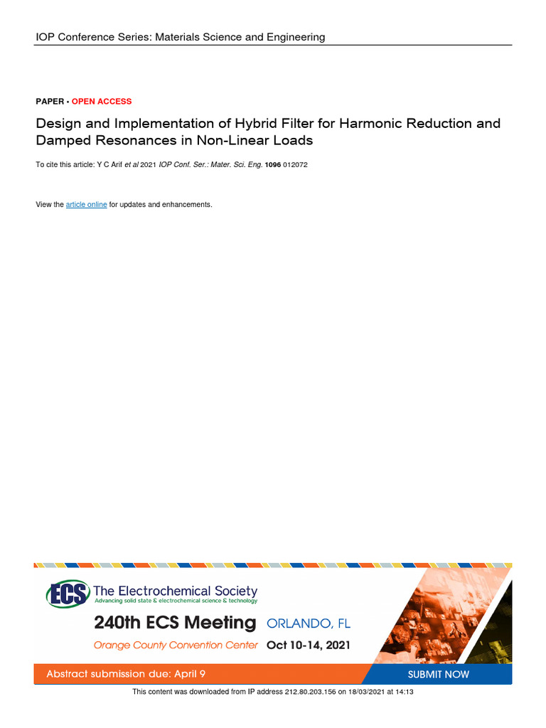 Design and Implementation of Hybrid Filter For Har | PDF | Electronic ...