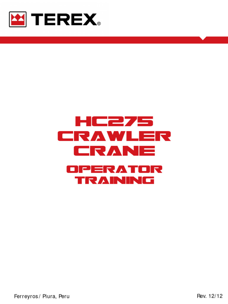 Operator Training Manual | PDF | Crane (Machine) | Mechanical Engineering