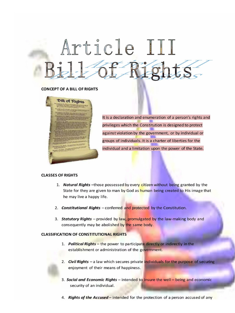 Classification of Rights | PDF | Liberty | Government And Personhood