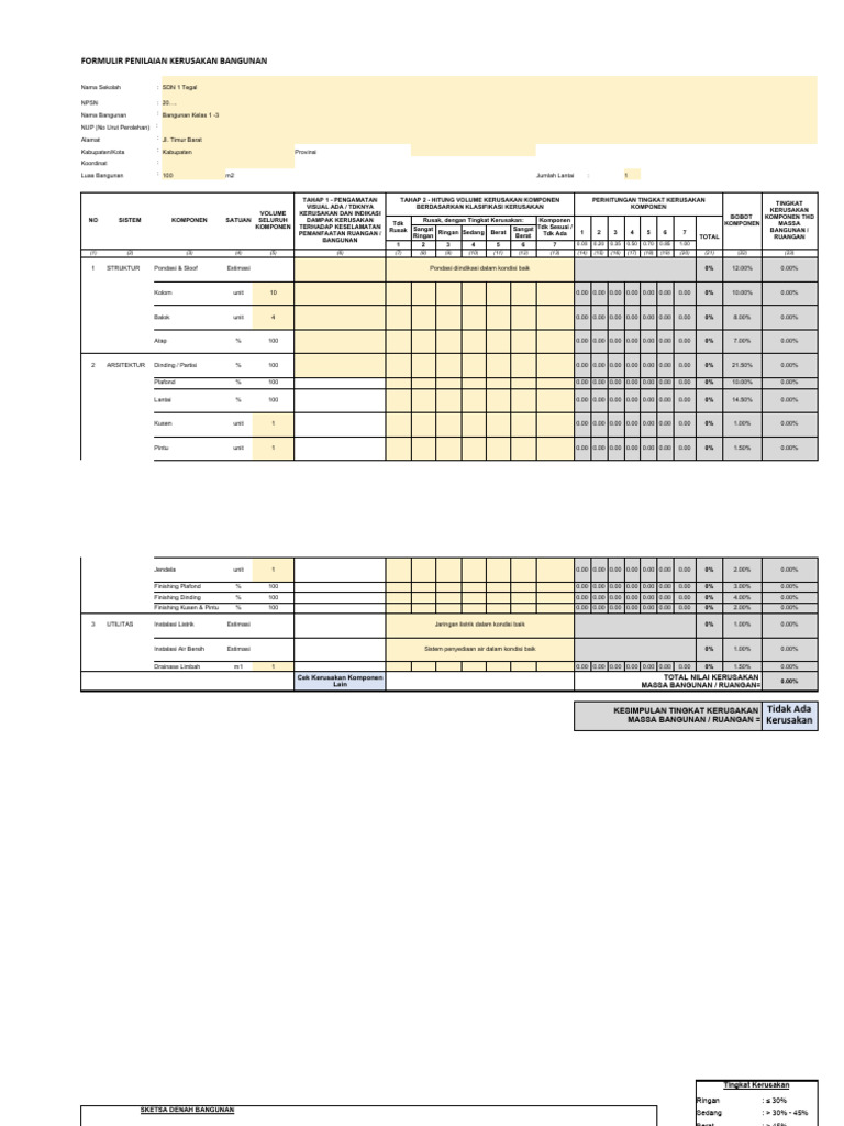 Alt.A Form-Identifikasi-Kerusakan-Sekolah - 1 LT | PDF