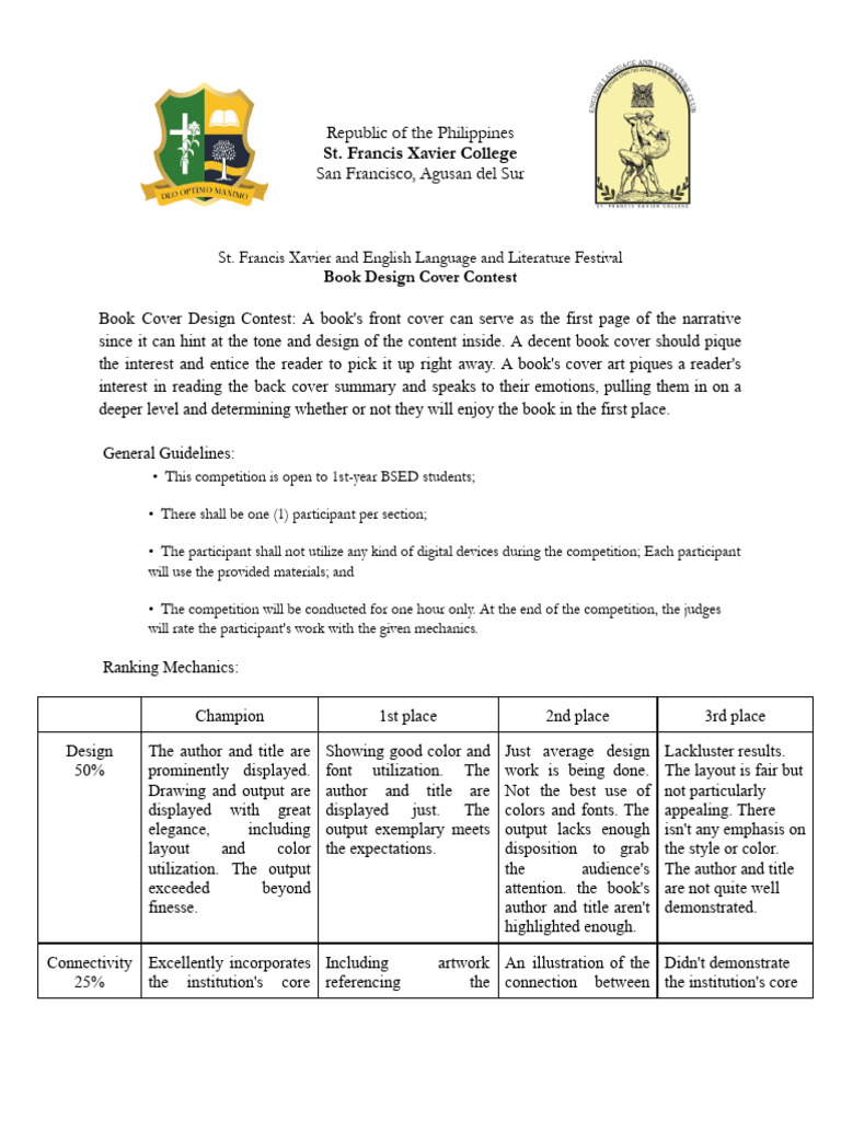 Book Cover Design Contest Guidelines and Mechanics | PDF | Books ...