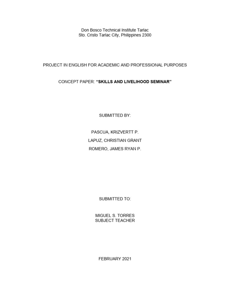 Sample Concept Paper | PDF | Poverty | Poverty & Homelessness