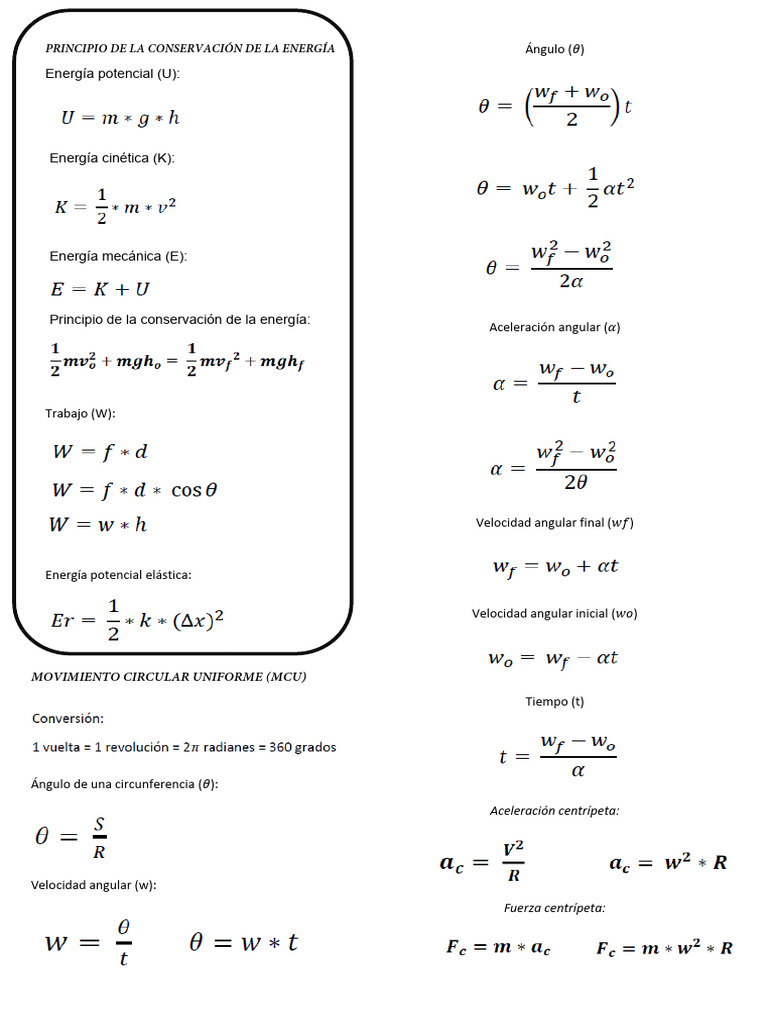Formulario Fisica Modulo Iii | PDF | Velocidad | Fenomeno fisico