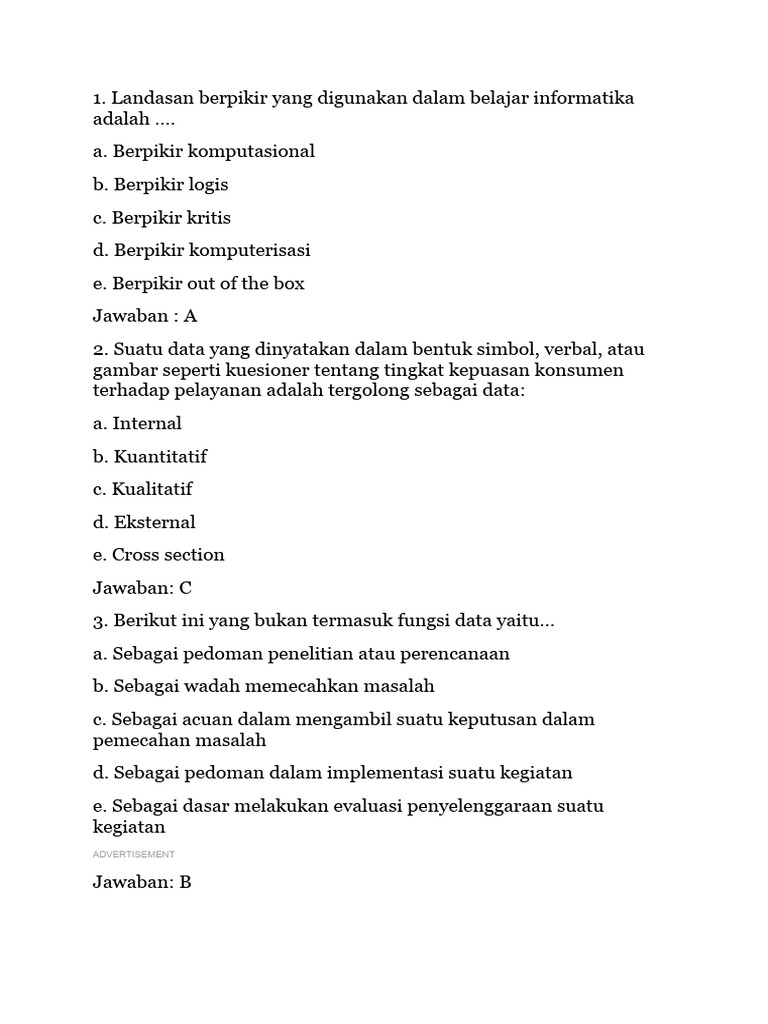 Contoh Soal Informatika | PDF