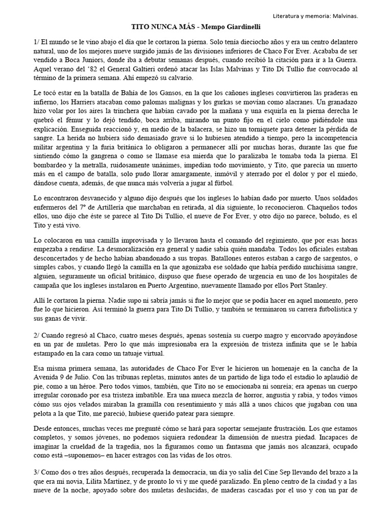Tito Nunca Más - Literatura y Memoria | PDF | Arte | Historia