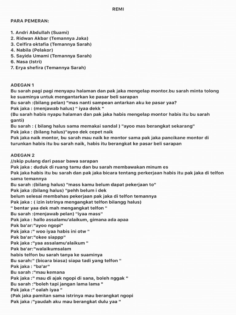 Teks Naskah Drama B Jawa Ke B Indonesia | PDF