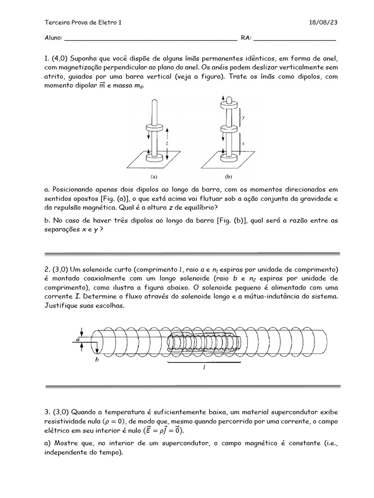 P3 - Enunciados | PDF | Ciências e Matemática