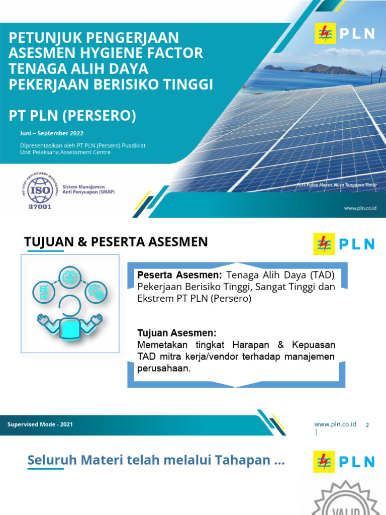 Panduan Asesmen Hygiene Factor TAD PLN | PDF | Pengelolaan Keuangan & Uang