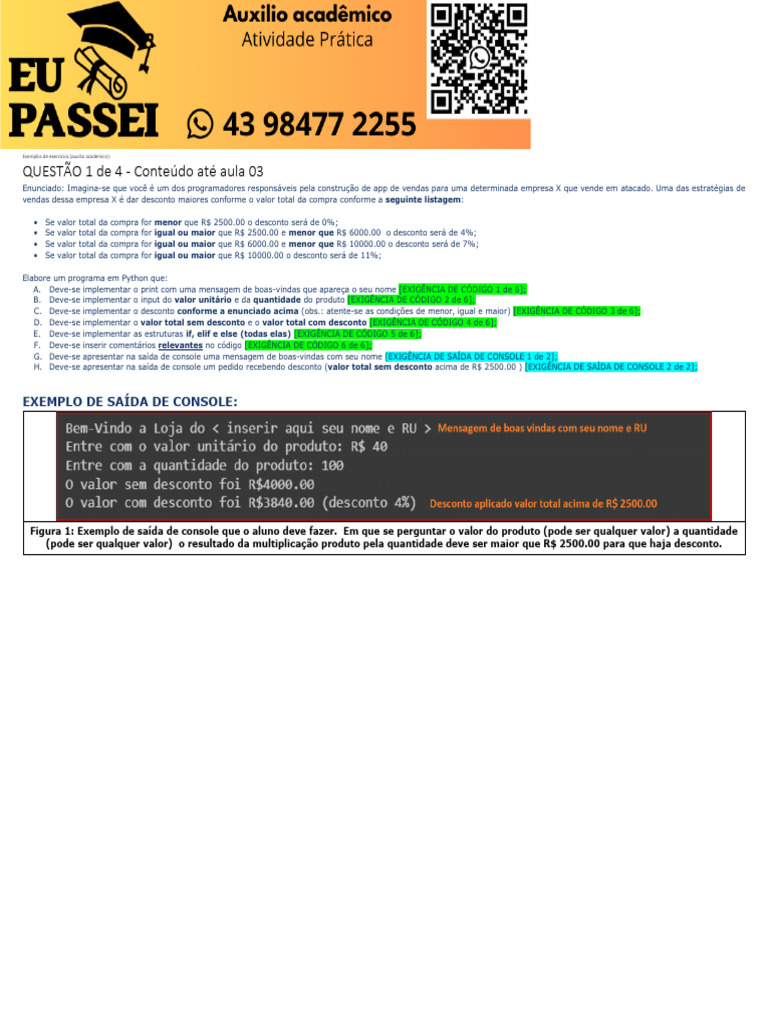 Atividade Pratica - Logica de Programacao e Algoritmos FASE A1 2024 ... Atividade Pratica - Logica de Programacao e Algoritmos FASE A1 2024 ...