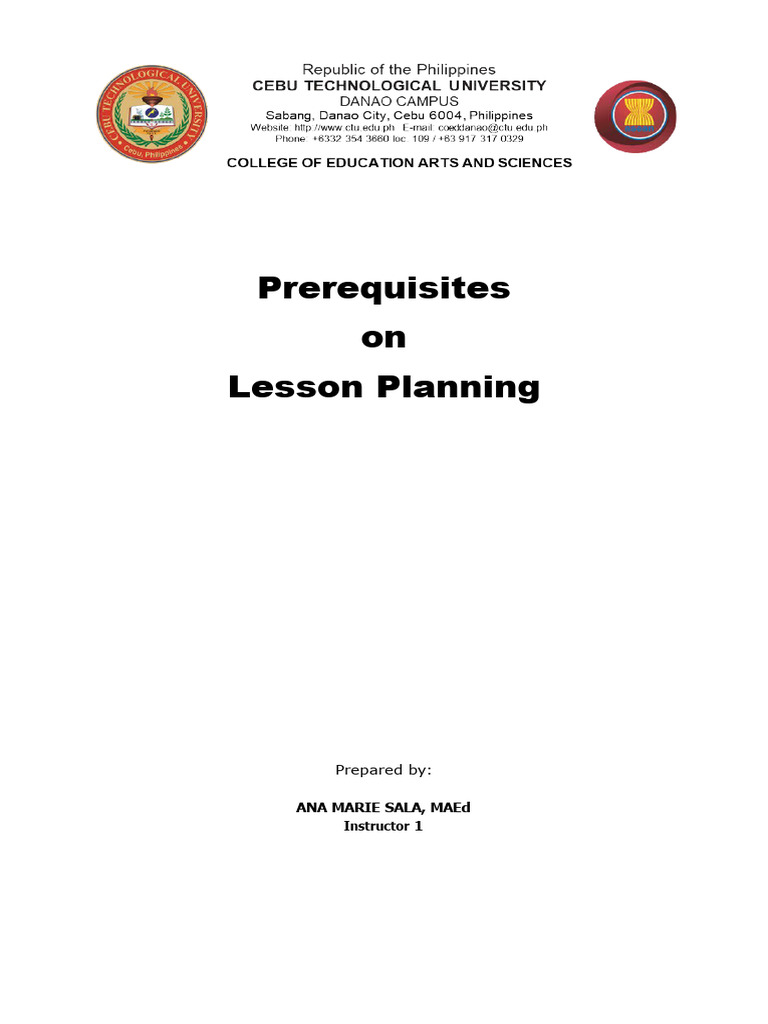 Prerequisites On Lesson Planning - Tagalog | PDF | Learning Styles ... Prerequisites On Lesson Planning - Tagalog | PDF | Learning Styles ...