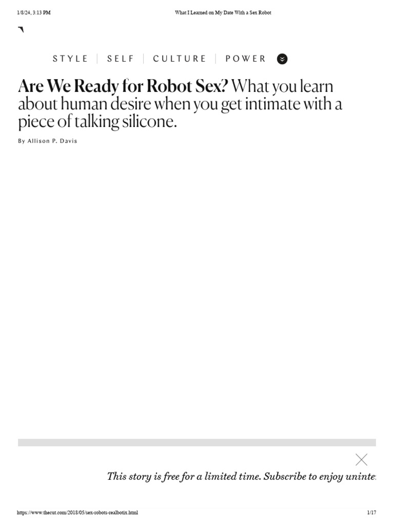 Are We Ready For Robot Sex Pdf Robot Robotics