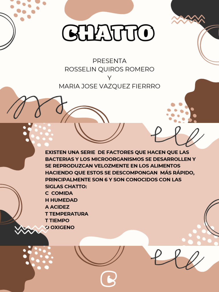 Factores CHATTO en la seguridad alimentaria | PDF | Cocina, comidas y ...